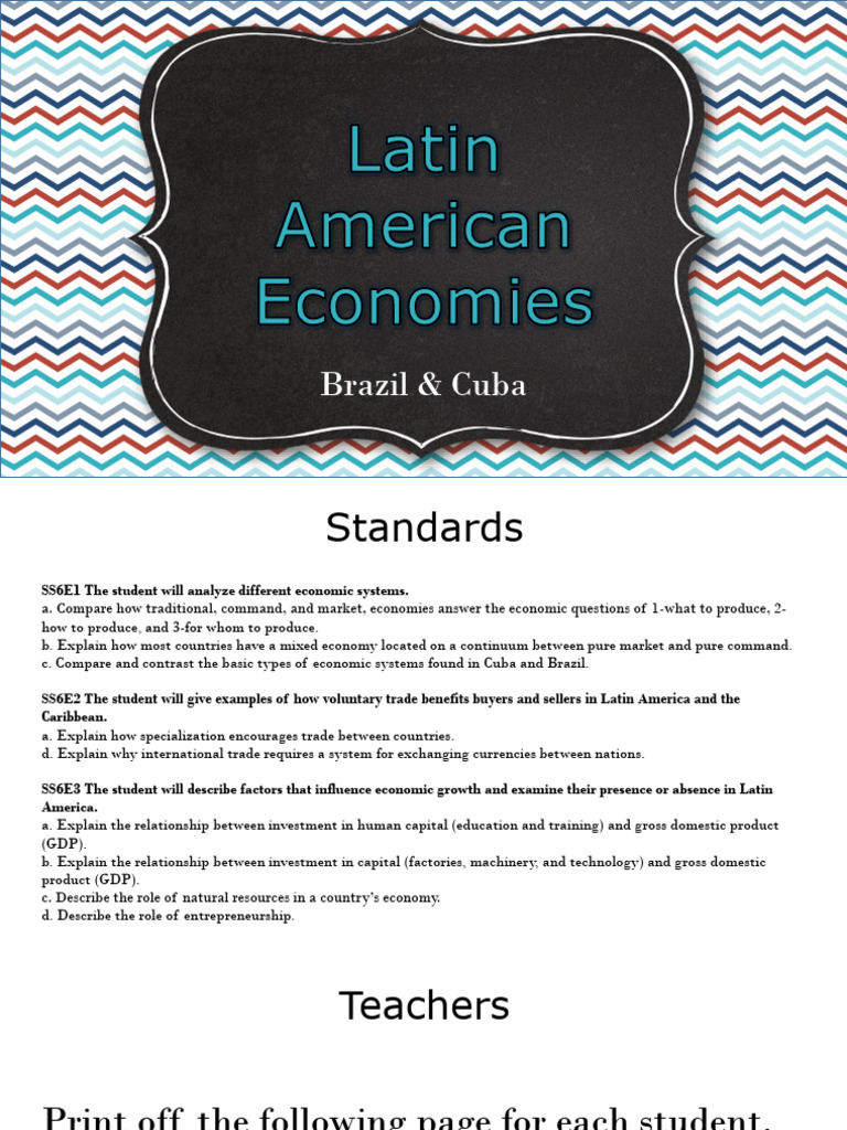 Brazil Cuba Economies-Edited | PDF | Cuba | Market (Economics)