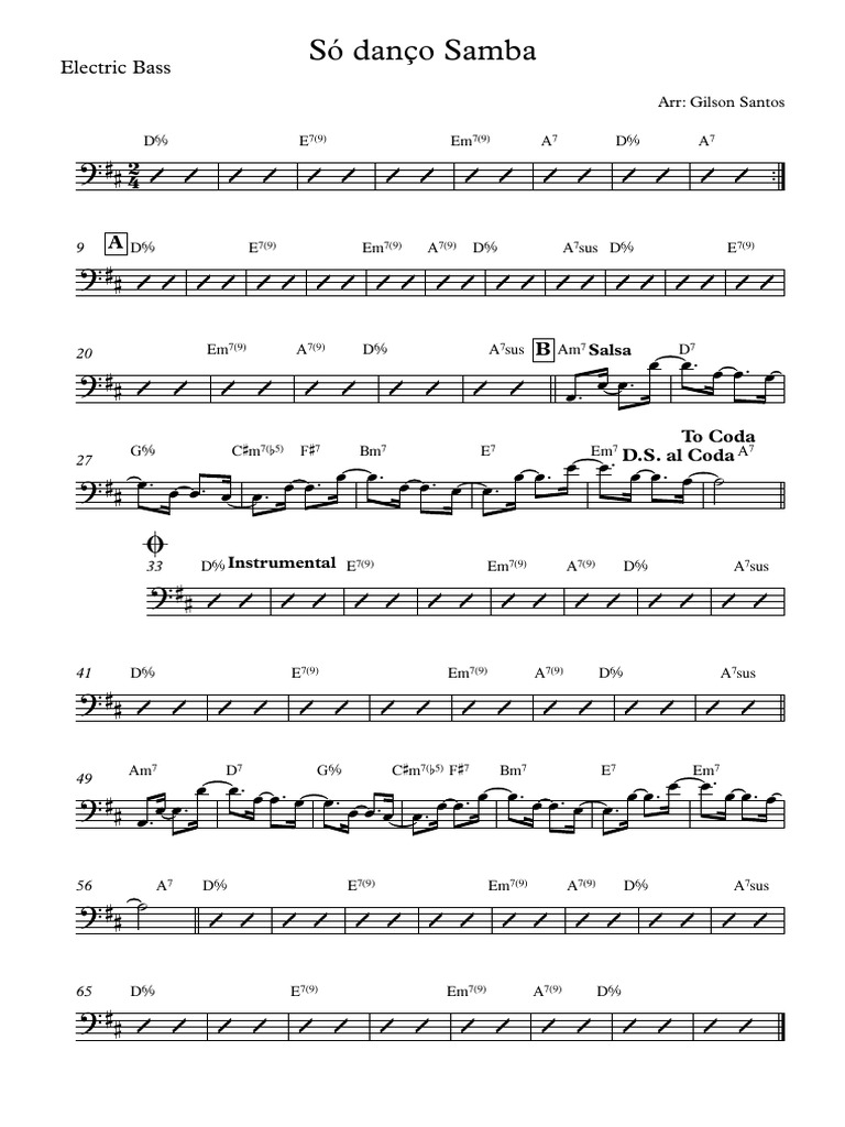 Só Danço Samba Partituras E Partes Pdf