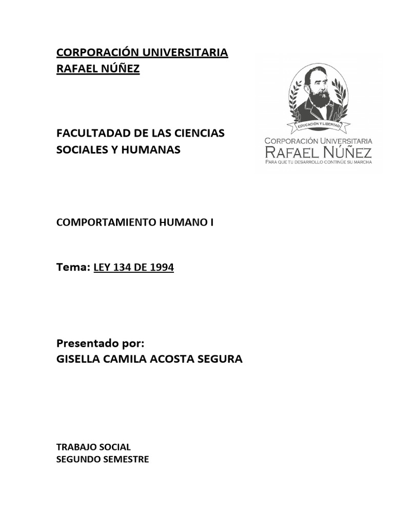 LEY 134 DE 1994 | PDF | Responsabilidad | Gobierno
