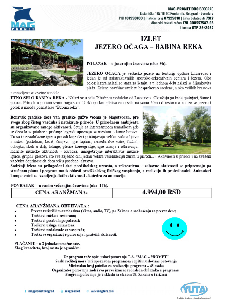 Babina Reka - Jezero Očaga | PDF