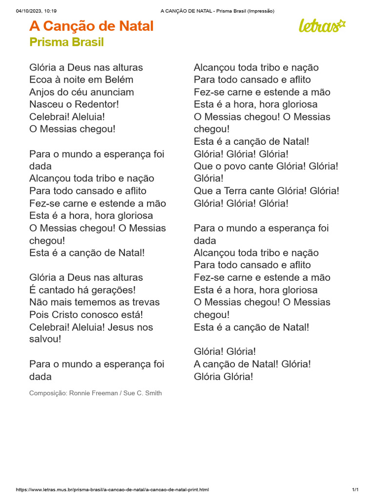 A CANÇÃO de NATAL - Prisma Brasil (Impressão) | PDF | Messias | O ...