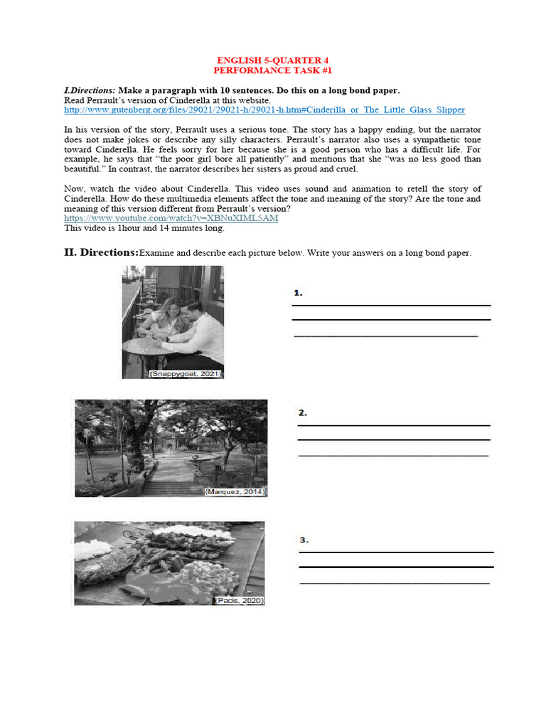 PERFORMANCE TASK 1 QUARTER 4 English 5 | PDF