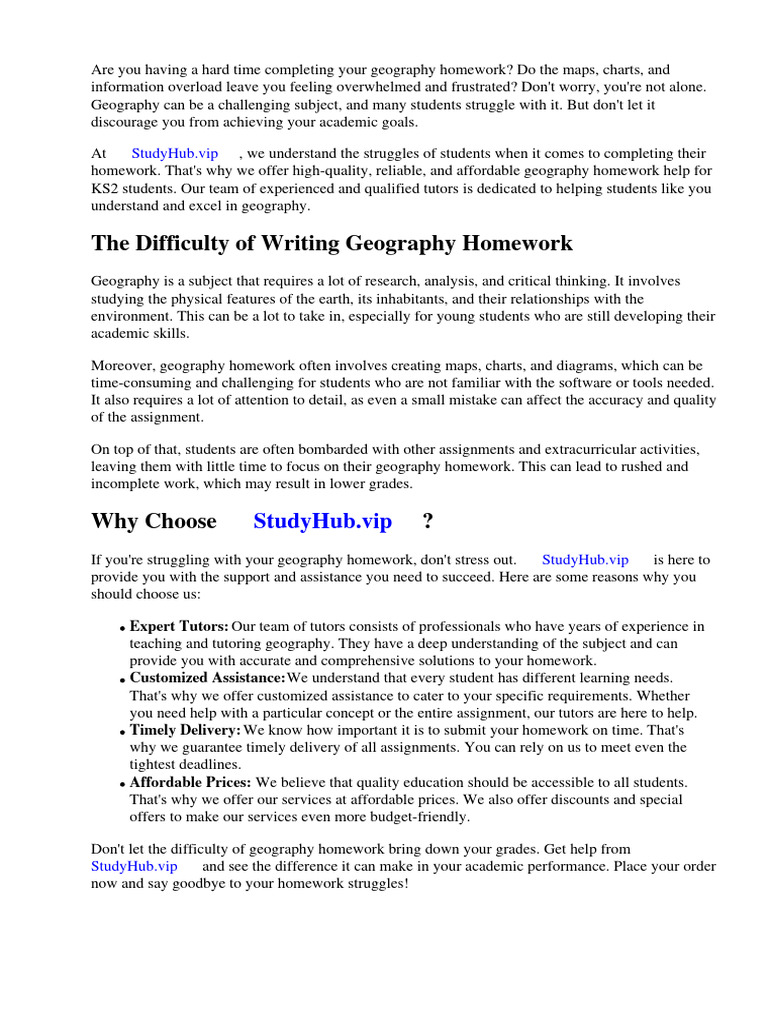 Geography Homework Help Ks2 | PDF | Geography | Homework