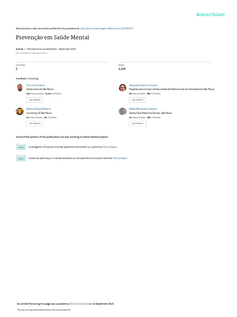 LETRAMENTO EM SM - Prevencao - em - Saude - Mental | PDF | Distúrbio mental | Saúde mental