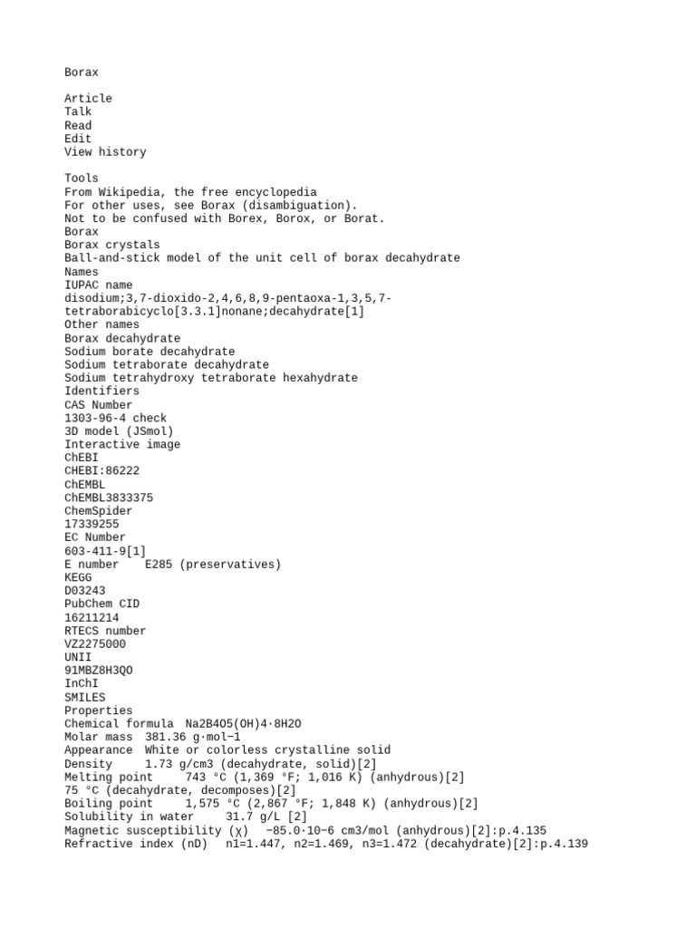 Borax complex | PDF | Chemistry | Chemical Substances