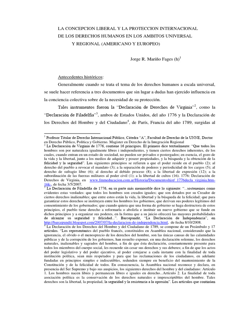 La Protección Internacional de Los Derechos Humanos | PDF | Derechos humanos | Convenio europeo ...