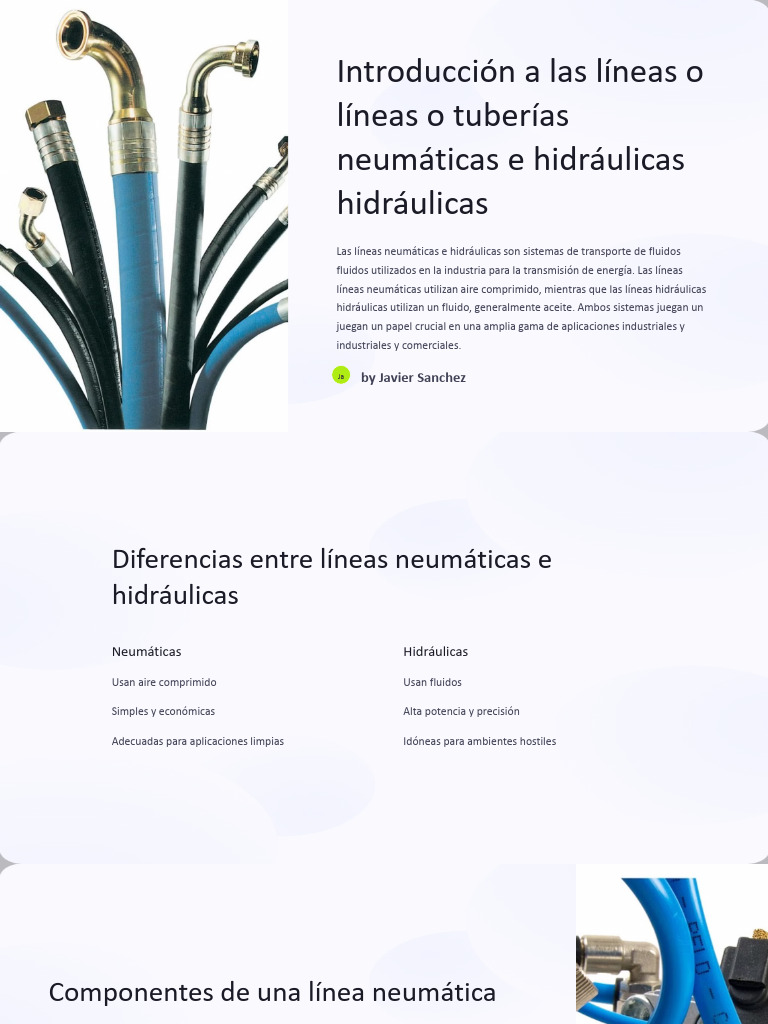 Introduccion A Las Lineas o Tuberias Neumaticas e Hidraulicas | PDF | Ciencia y matemáticas