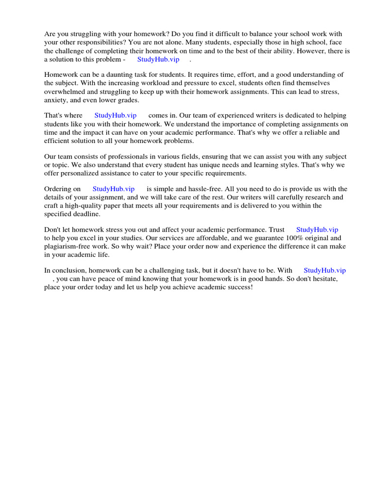 Homework Help for High School Students | PDF | Homework
