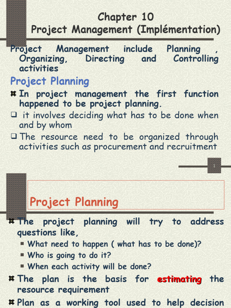 Chapter 10 Project Management | PDF | Evaluation | Project Management