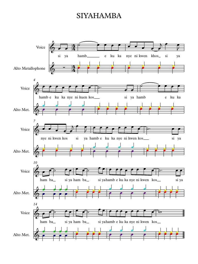 SIYAHAMBA Kids Version | PDF