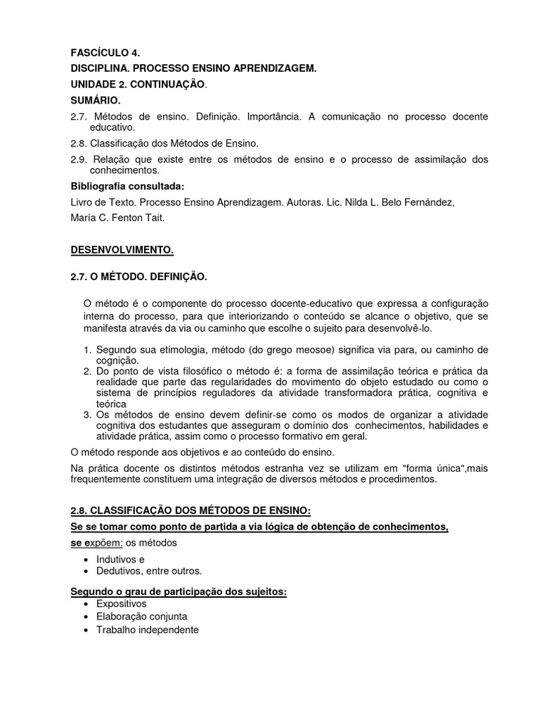 Fasc. 4 | PDF | Método de ensino | Método científico