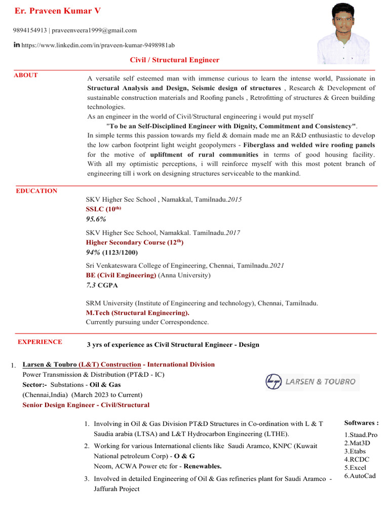 Praveen Kumar's CV | PDF | Engineering | Electrical Substation