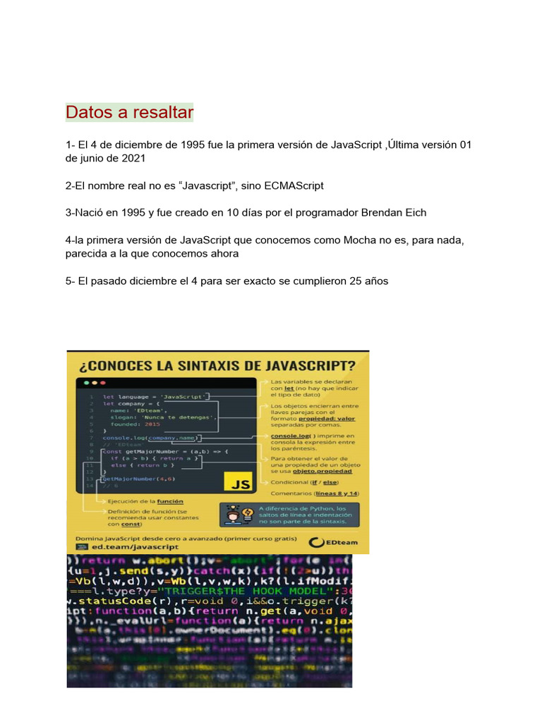 Elementos de Javascript. | PDF | Script Java | Modelo de objeto de documento