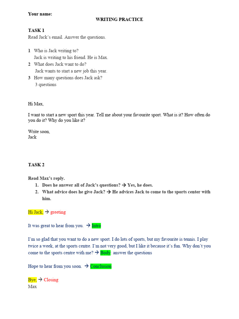 Writing Practice | PDF