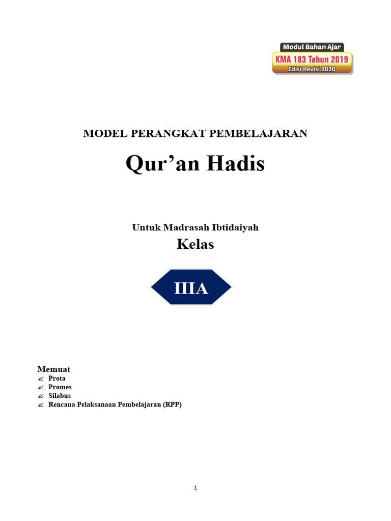 Perangkat Qur'an Hadis 3A | PDF