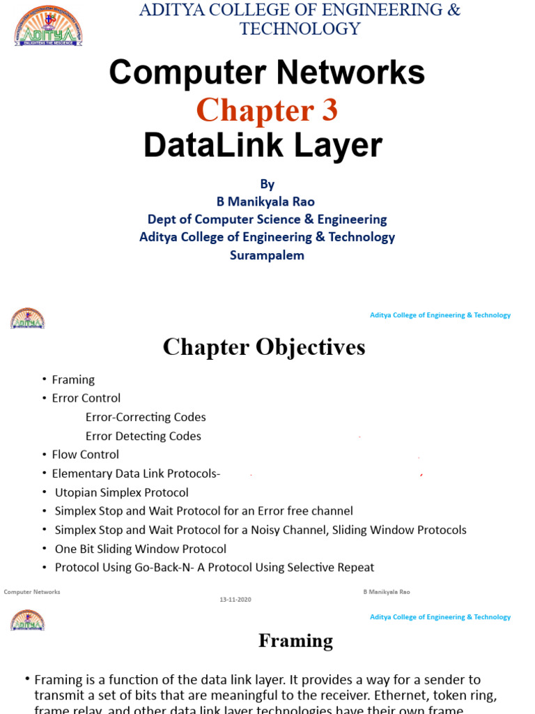 Datalink Layer - UNIT-3 | PDF | Transmission Control Protocol | Error Detection And Correction