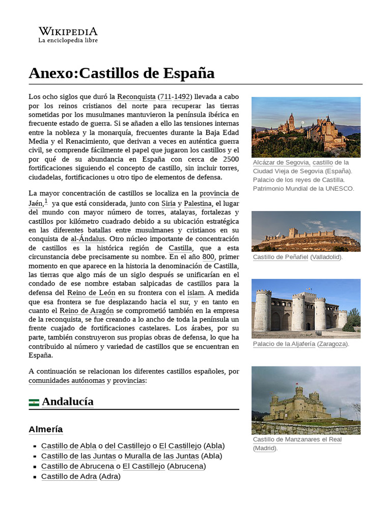 Castillos Históricos de España | PDF | Edades medias | Edificios y ...