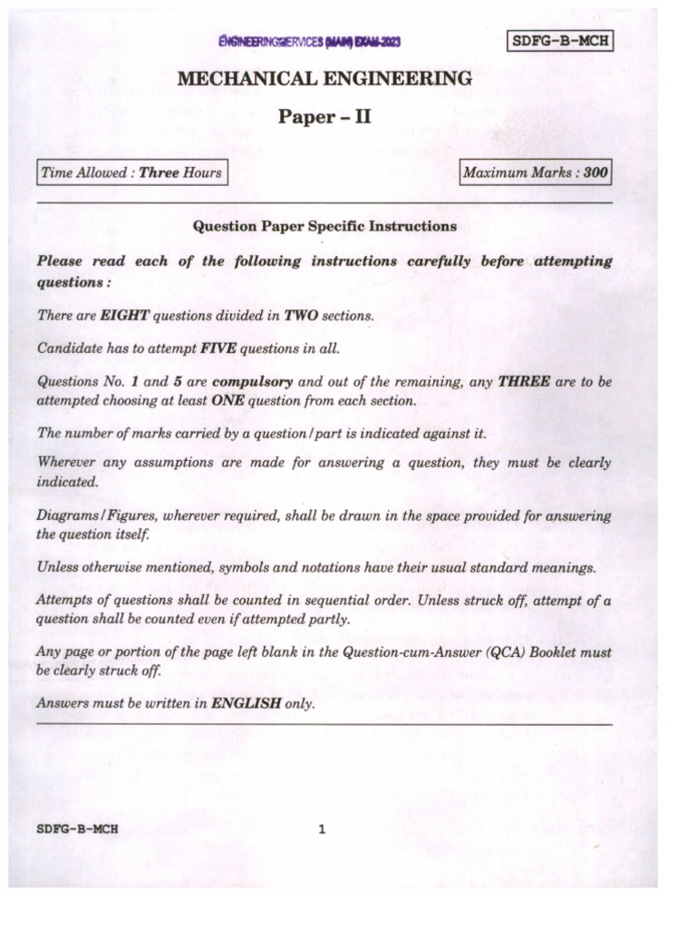 ESE 2023 Mech 2 | PDF