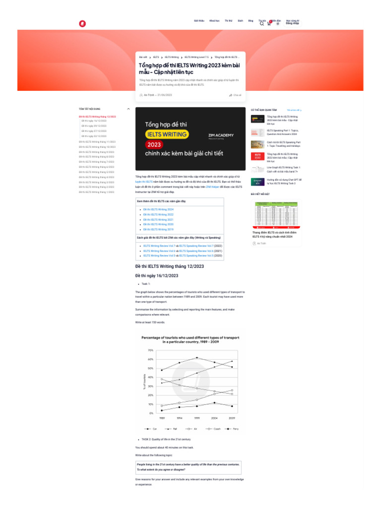 Zim VN de Thi Ielts Writing 2023 | PDF