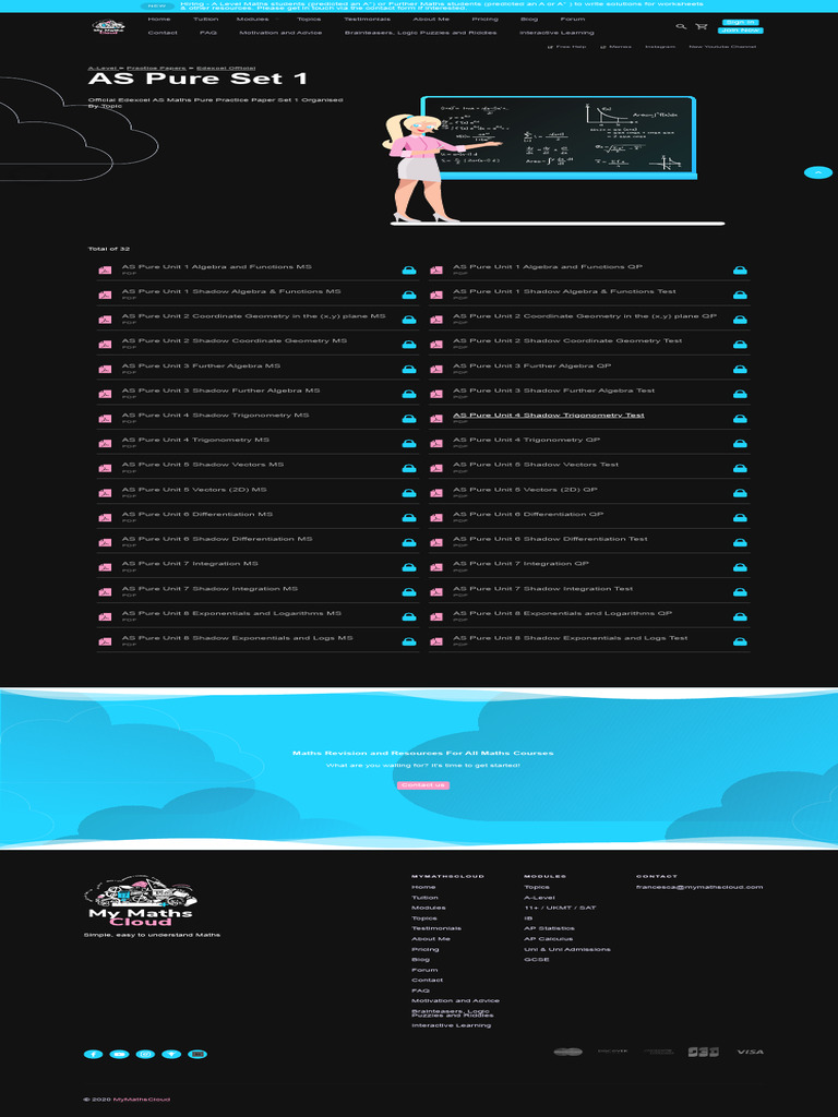 Edexcel As Maths Pure Set 1 Practice Papers By Topic Pdf Mathematics Mathematical Analysis