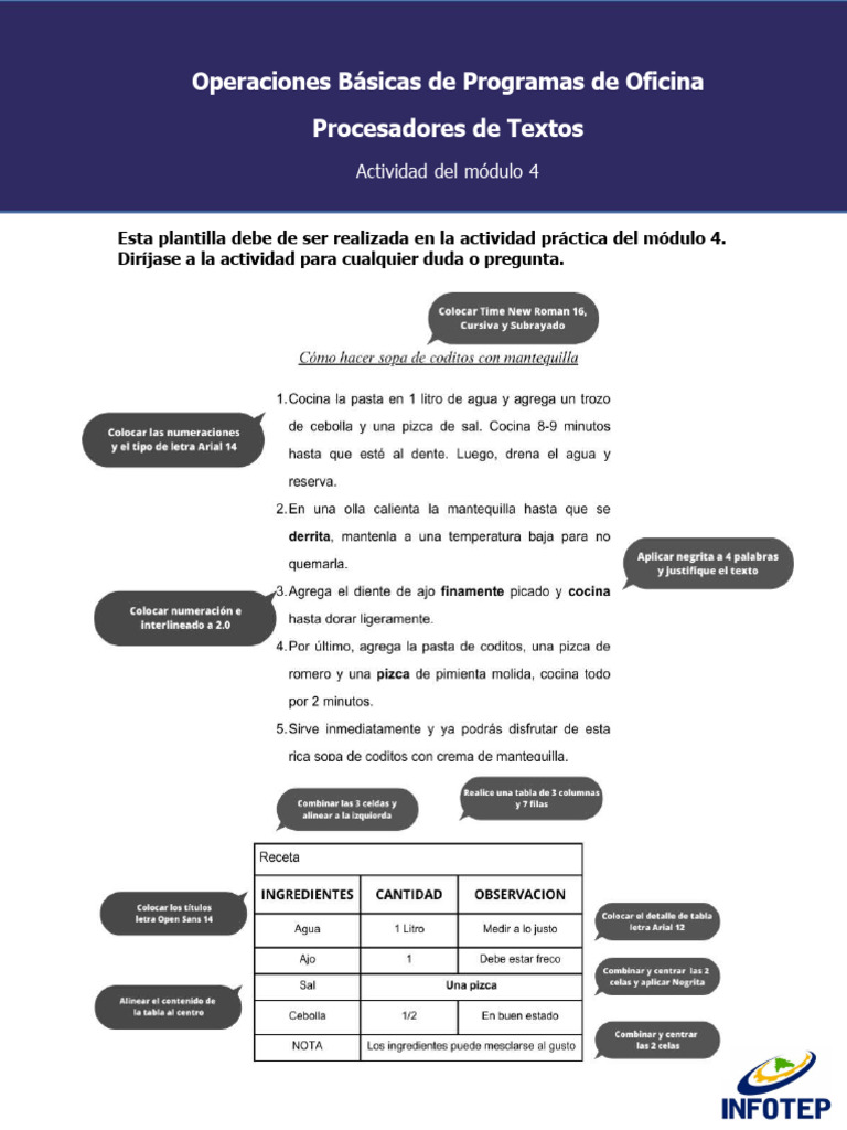 Plantilla - Módulo 4 | PDF