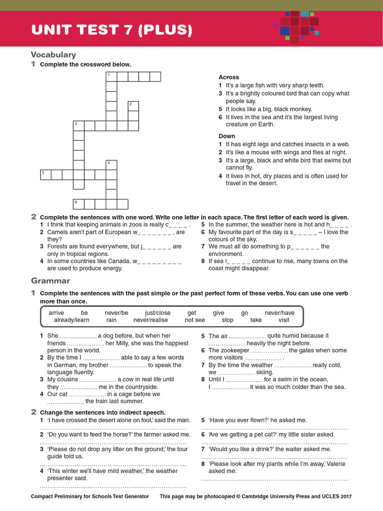 Compact PFS TG Unit Test 7 - Plus | PDF | Earth Sciences