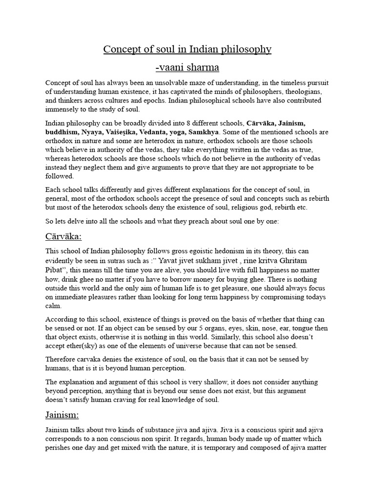 Soul Concepts in Indian Philosophy | PDF | Soul | Brahman