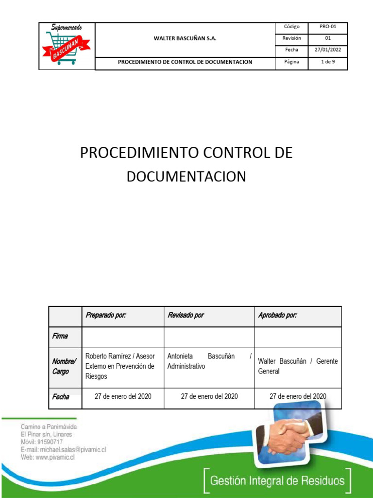 PRO-01 Procedimiento de Control de Documentos | PDF | Archivo de computadora | Informática