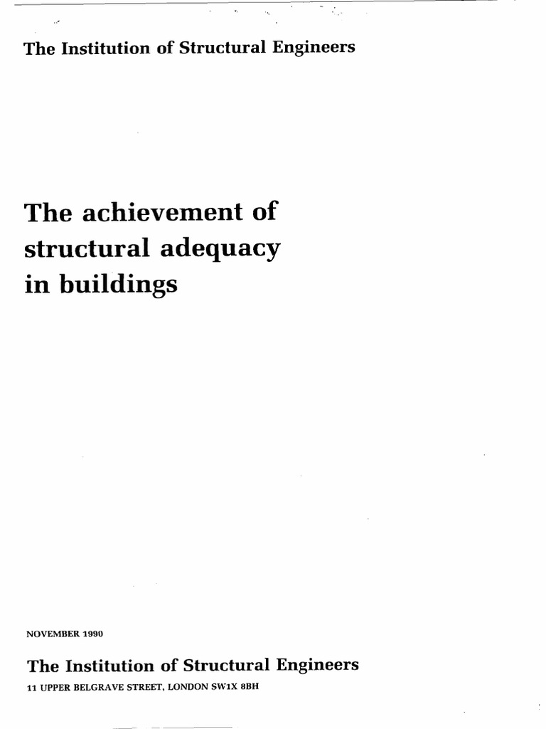 IStructE - Achievement of structural adequacy in buildings Nov 1990 | PDF | Concrete | Risk