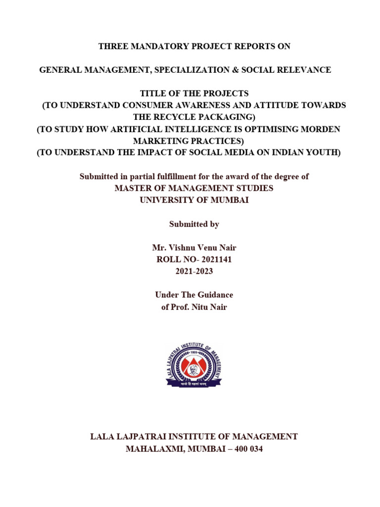 Vishnu Final Semester Project | PDF | Risk | Attitude (Psychology)