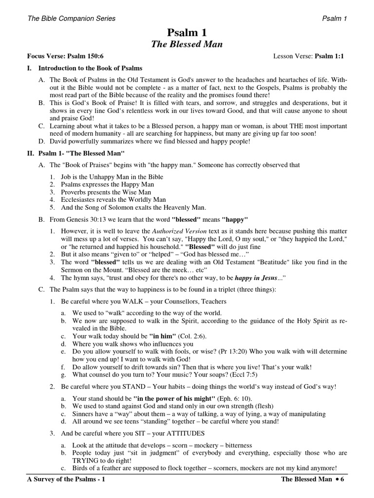 Survey of Psalms 1 | PDF | Psalms | Bible