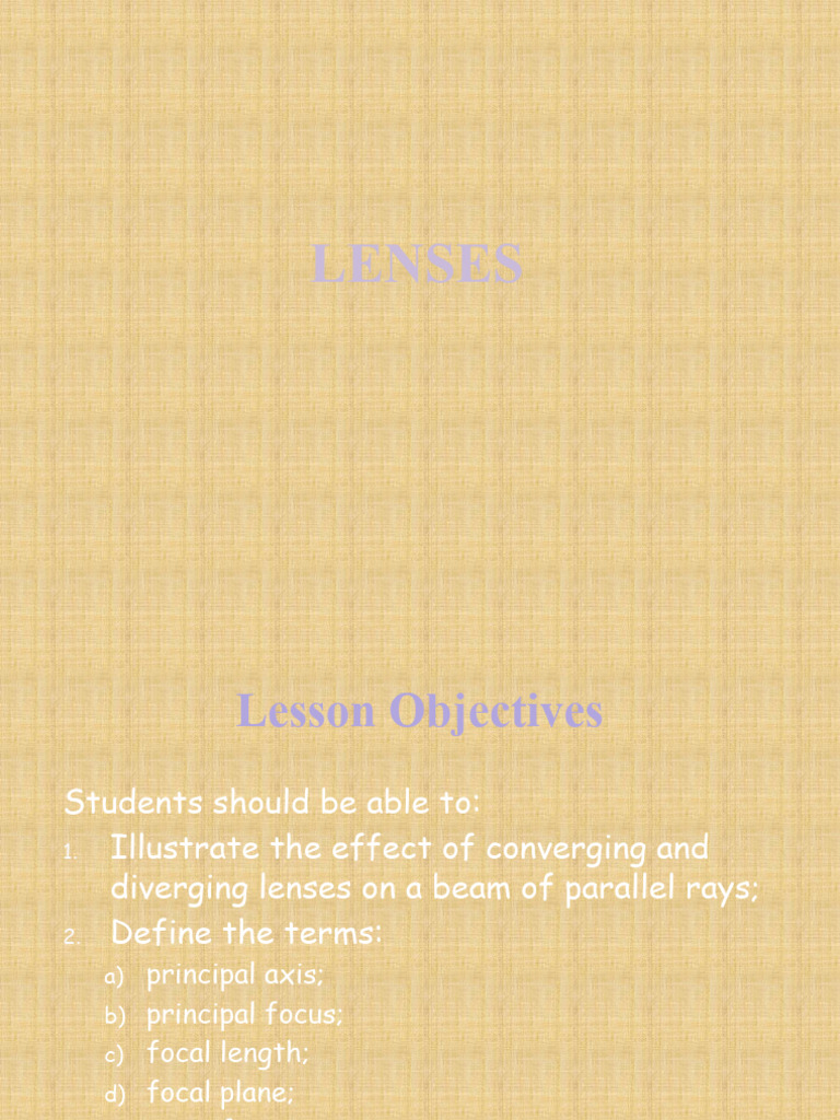 lens powerpoint | PDF | Optics | Atomic