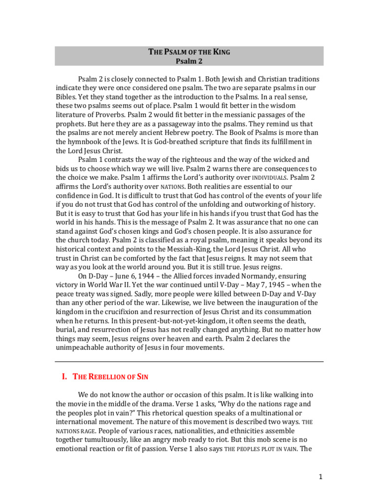 The Psalm of The King | PDF | Jesus | God The Father