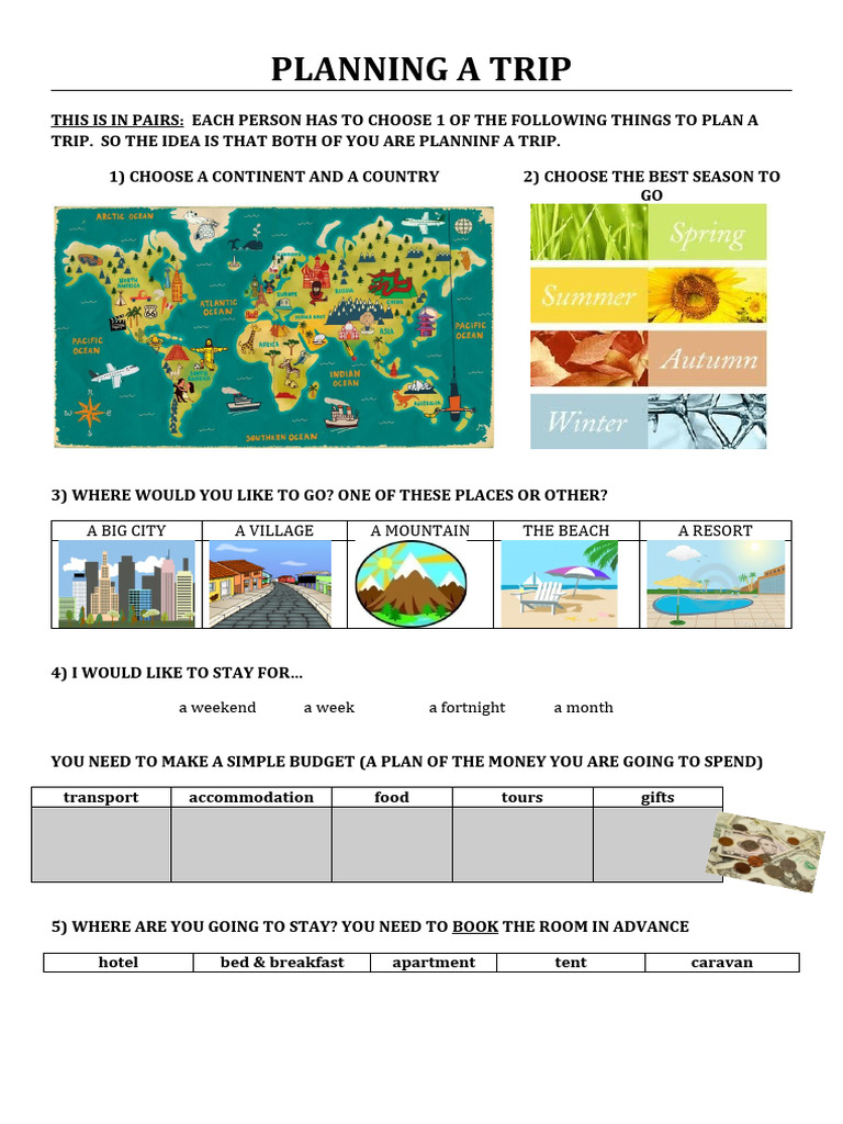 Trip Planning Worksheet | PDF