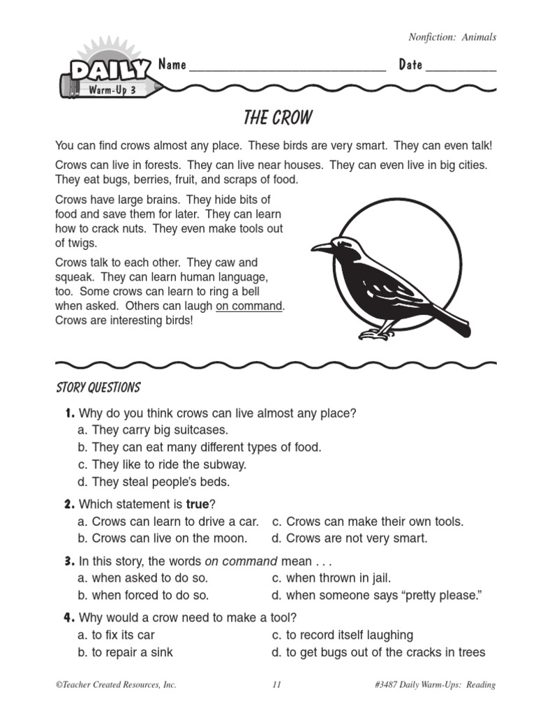 45 Daily Warm Ups Reading 13 | PDF