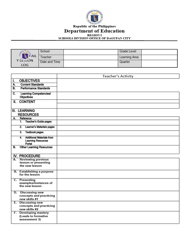 DLP Template 2024 | PDF