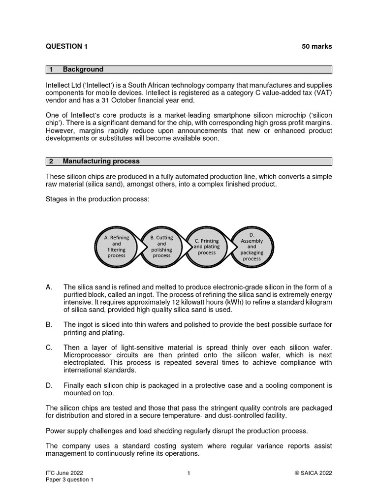 ITC June 2022 Paper 3 Question 1 Intellect | PDF | Taxes | Value Added Tax
