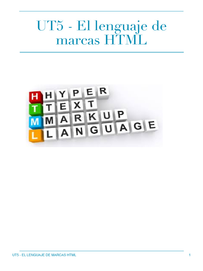 01.01 El Lenguaje de Marcas HTML.V3 | PDF | Hipervínculo | HTML