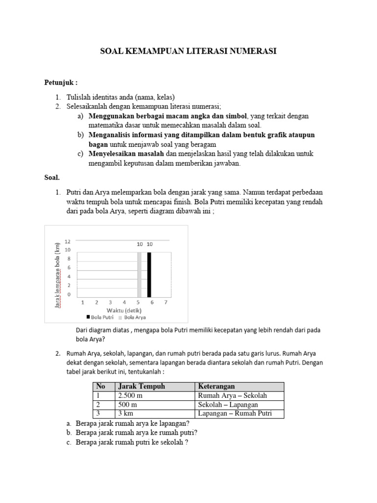 Soal Kemampuan Literasi Numerasi | PDF