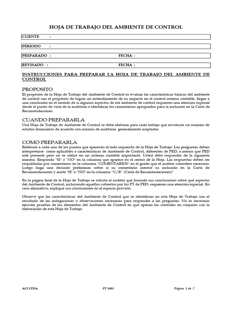 U3-Ambiente Control | PDF | Auditoría | Contabilidad