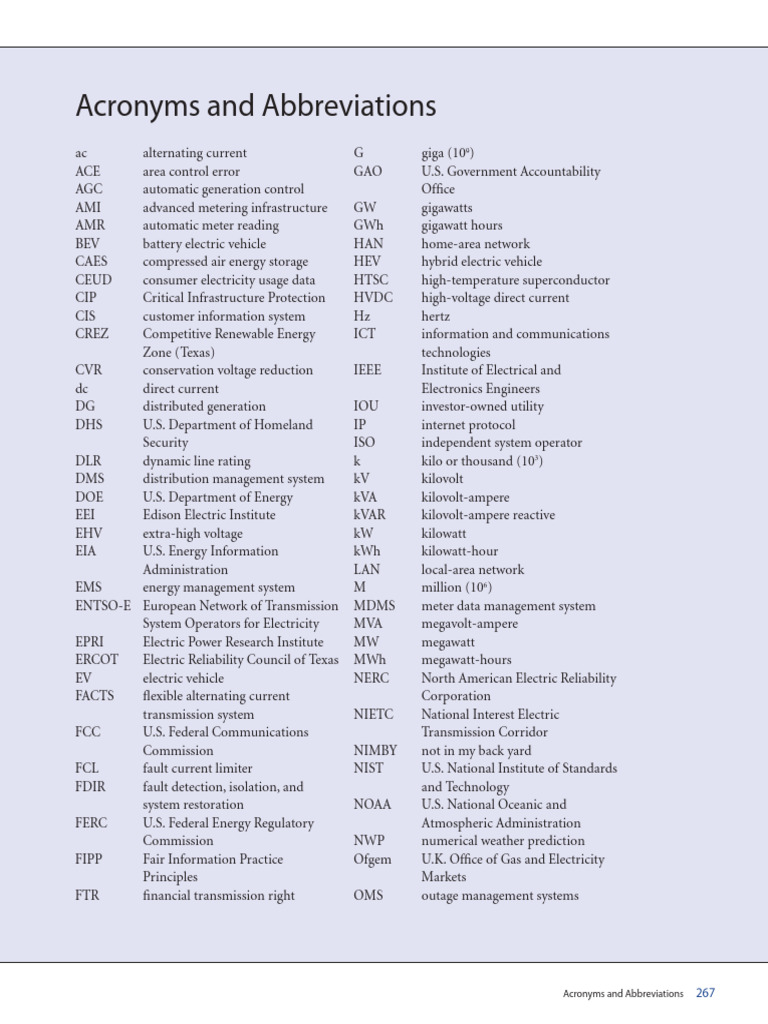 Electric Grid Acronyms Abbreviations | PDF | Electric Power ...