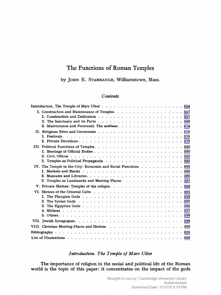The Functions of Roman Temples | PDF | Augustus | Roman Empire