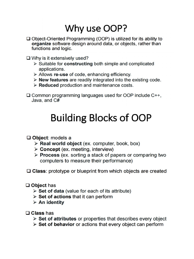 Intro To Oop 1 | PDF