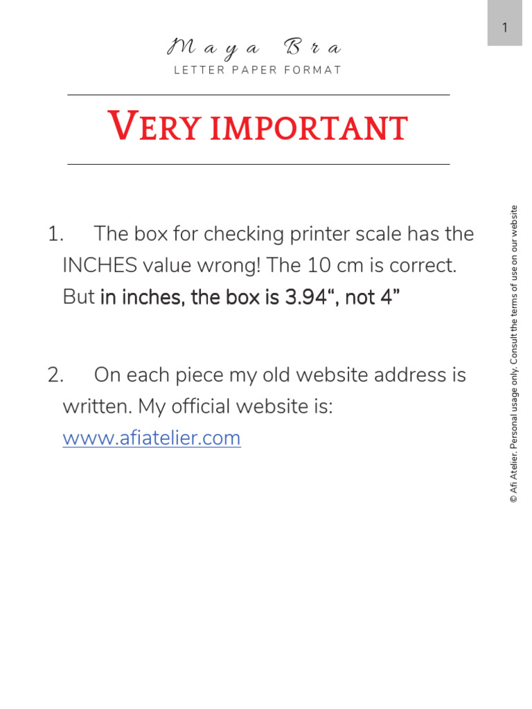 Afi Atelier Patterns Guide | PDF