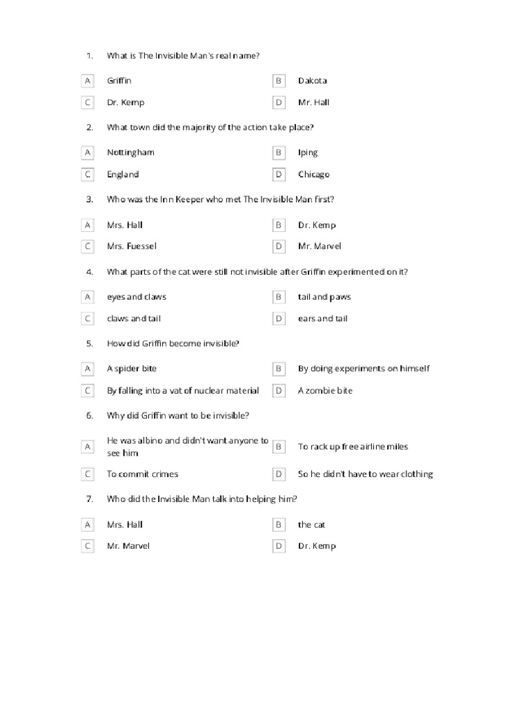 Test (The Invisible Man) | PDF