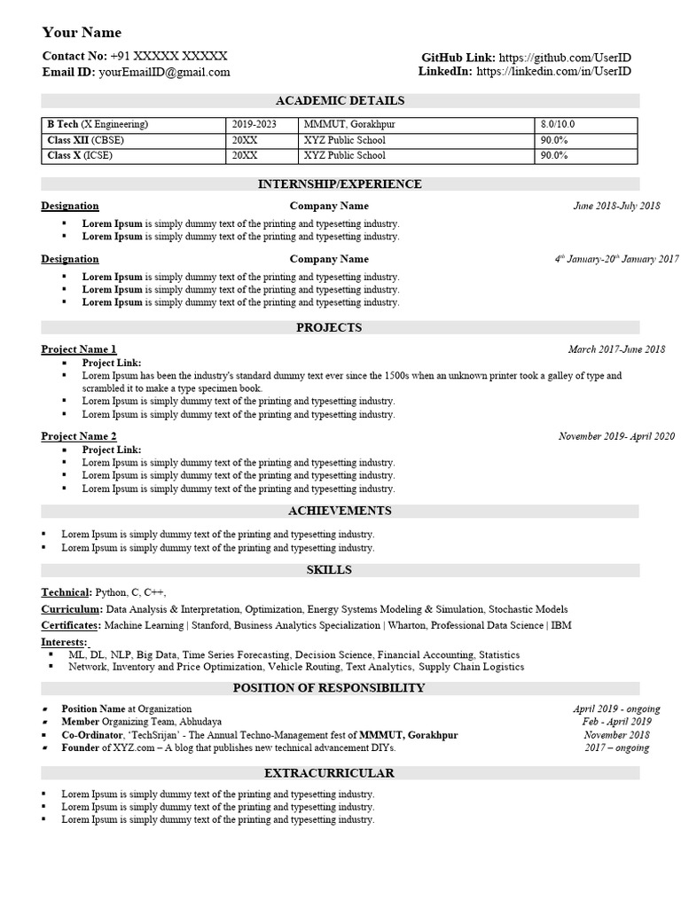 Resume Template | PDF | Analytics | Computing