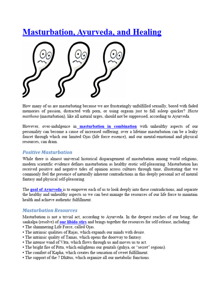 Masturbation, Ayurveda, and Healing | PDF | Ayurveda | Masturbation