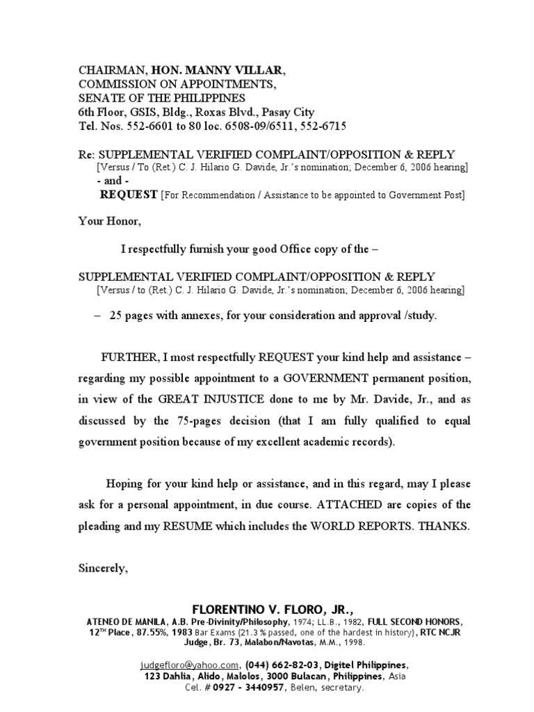 Supplemental Verified Complaint | PDF | Philippines | Government