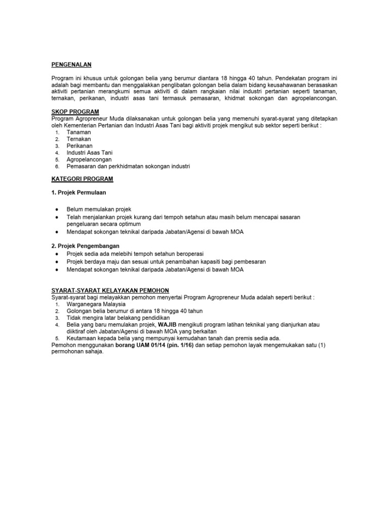 Program Agropreneur Muda | PDF Program Agropreneur Muda | PDF