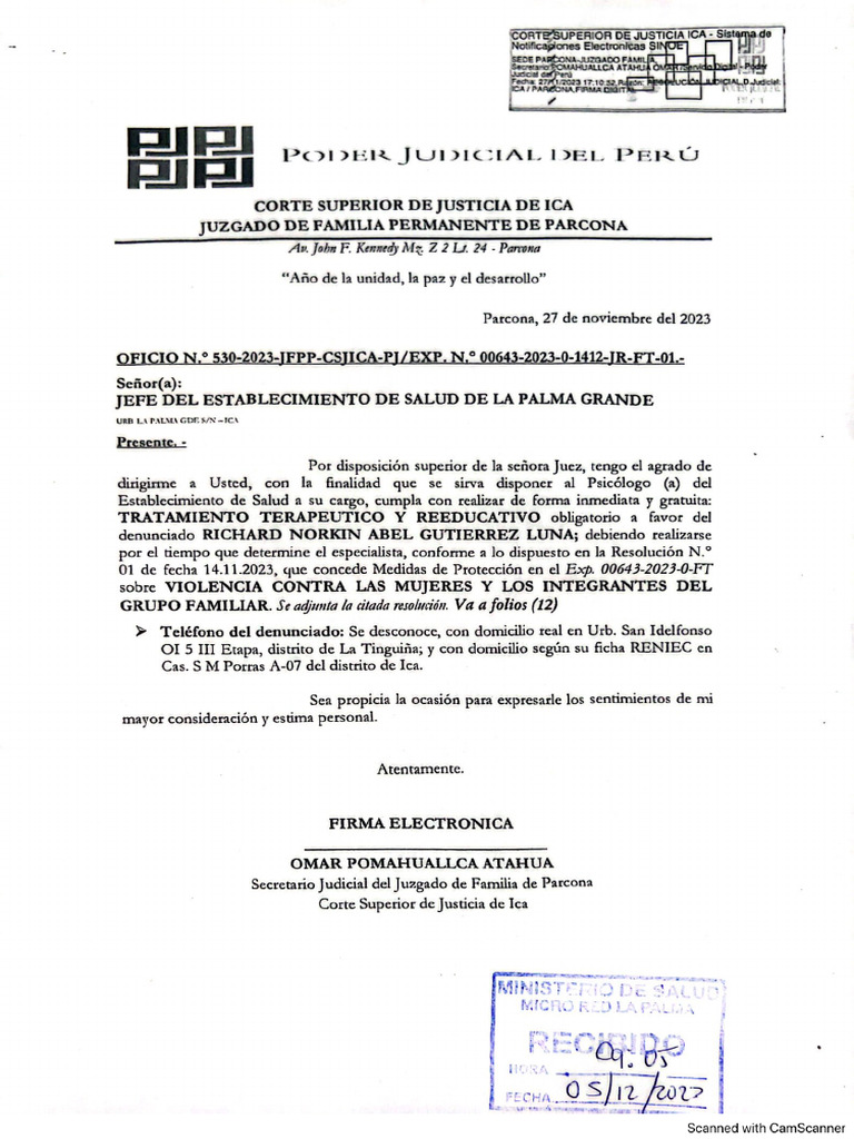 Oficio 530-2023 Exp 643-2023 | PDF